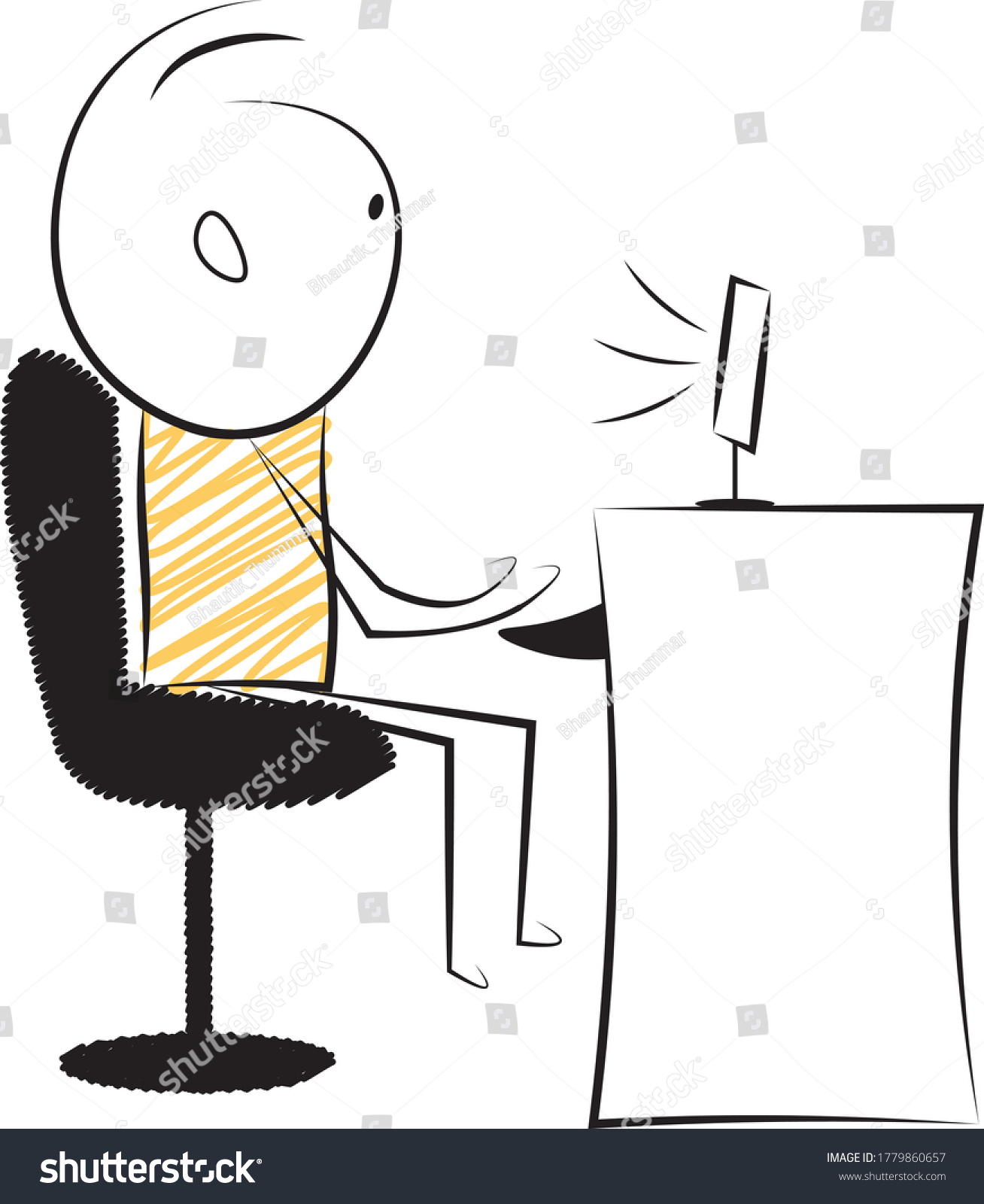 Cartoon Stickman Work Home Vector 库存矢量图（免版税）1779860657 | Shutterstock