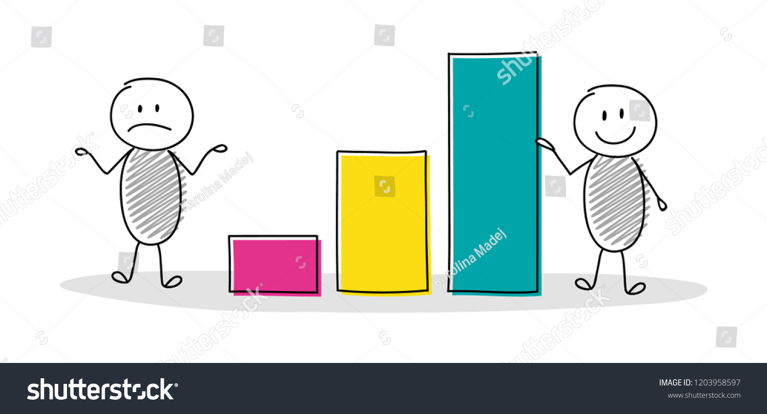 Cartoon Stickmen Column Graph Vector Stock Vector (Royalty Free ...