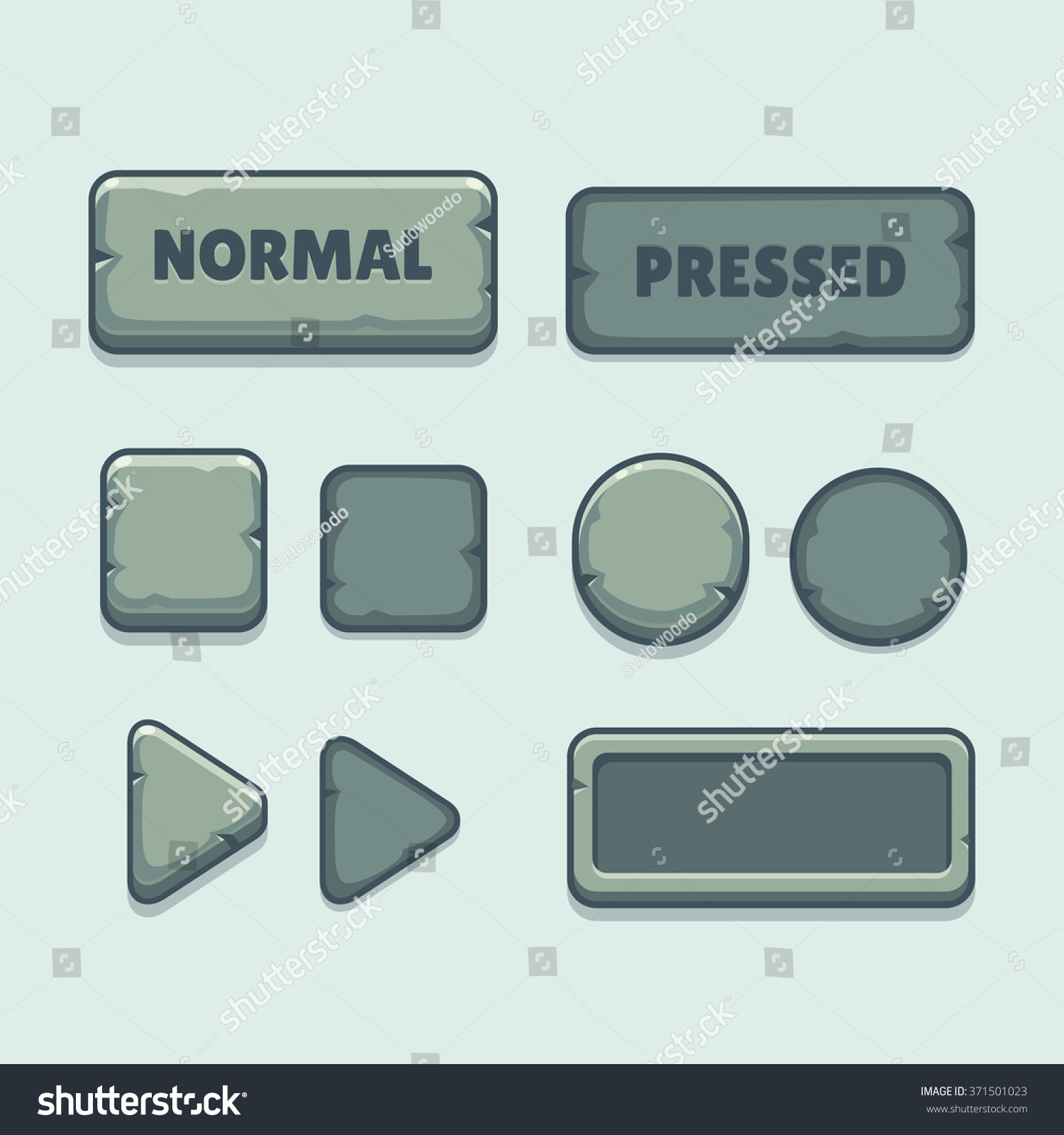 Cartoon Stone Buttons Set Different Shapes Stock Vector (Royalty Free ...