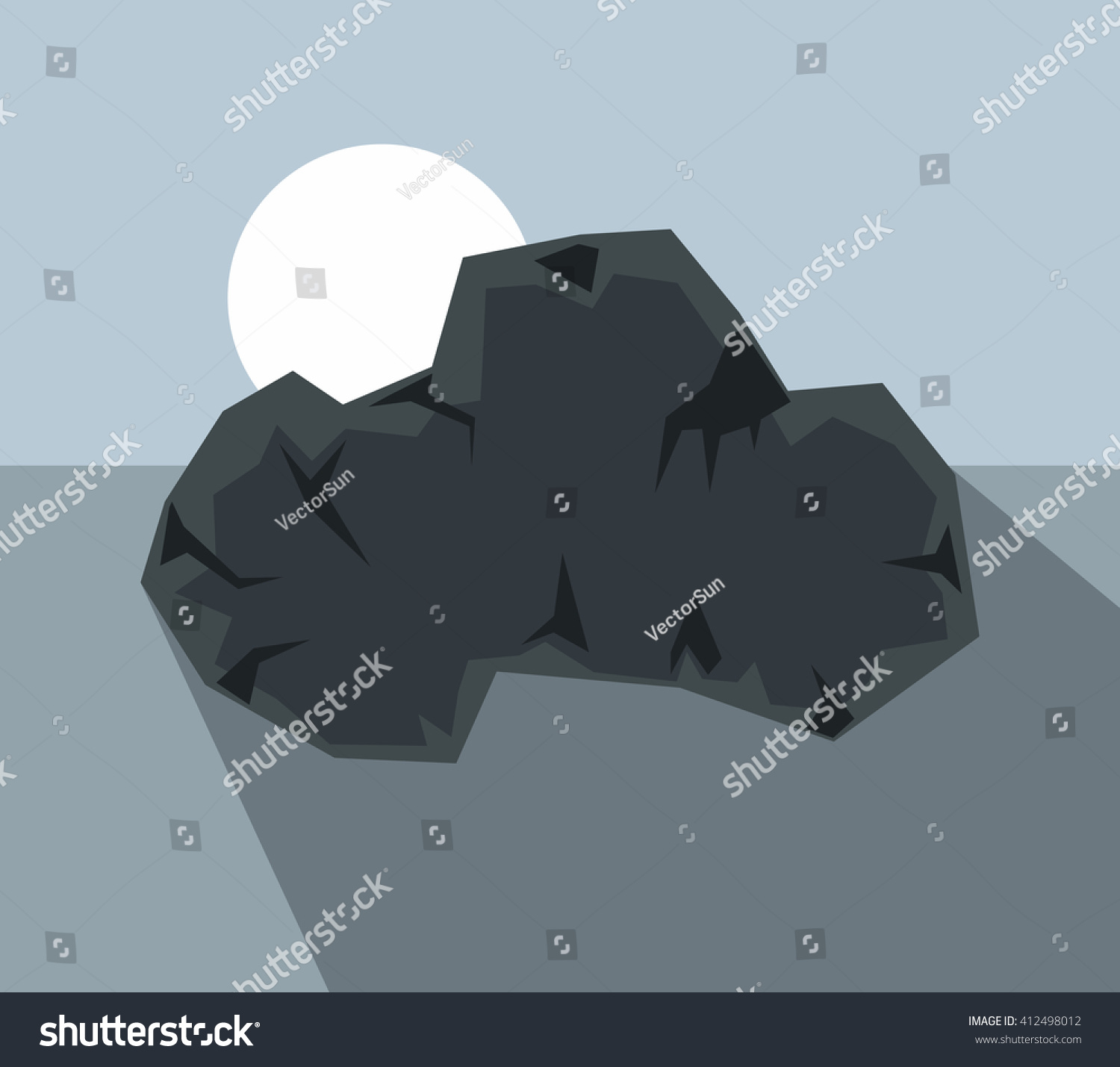 Cartoon Stone Dark Shadow Vector Illustration: เวกเตอร์สต็อก (ปลอดค่า ...