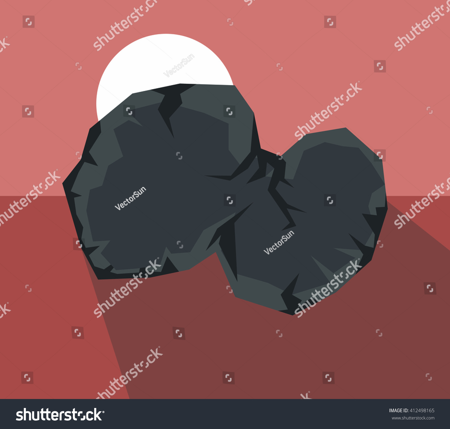 Cartoon Stone Dark Shadow Vector Illustration Stock Vector (Royalty ...