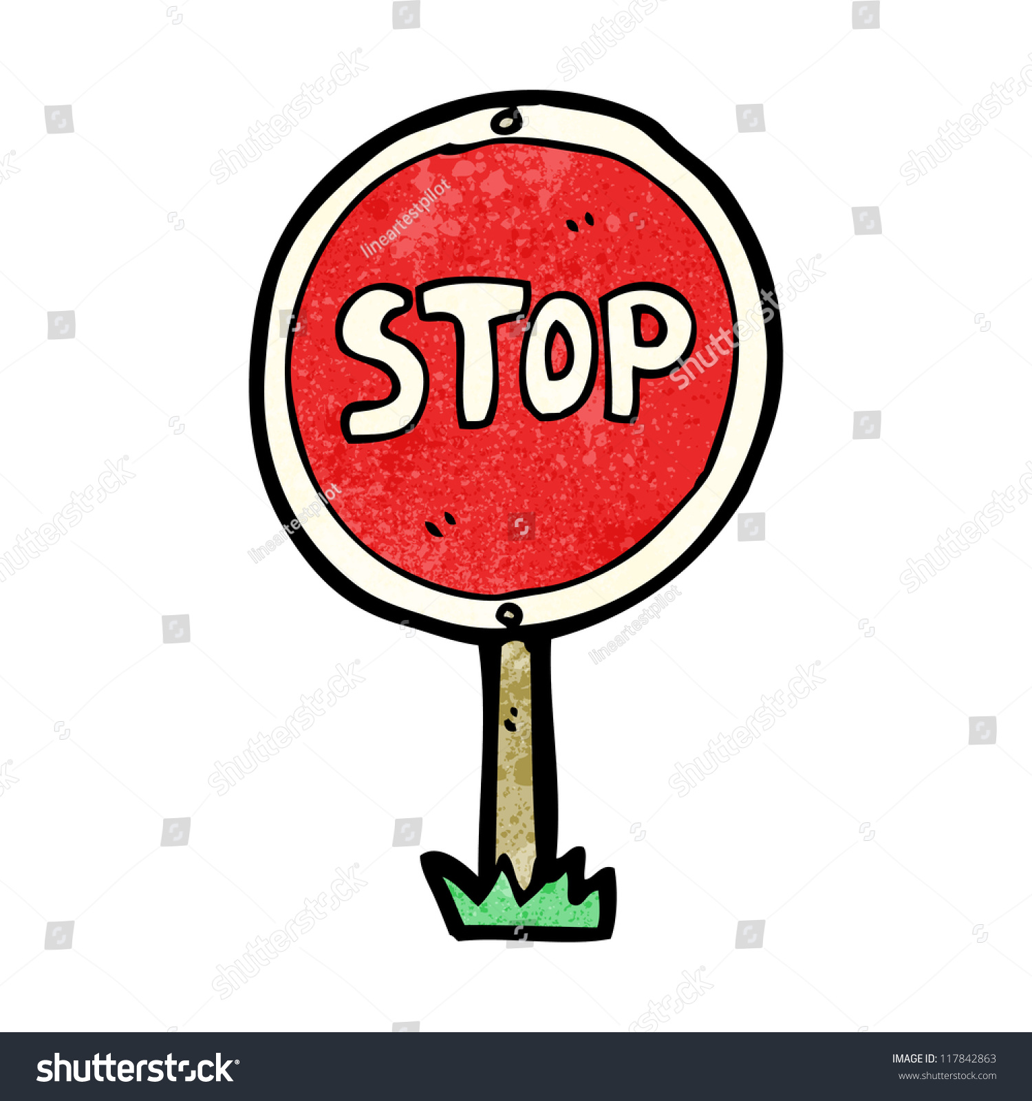 Cartoon Stop Sign Stock Vector Illustration 117842863 : Shutterstock