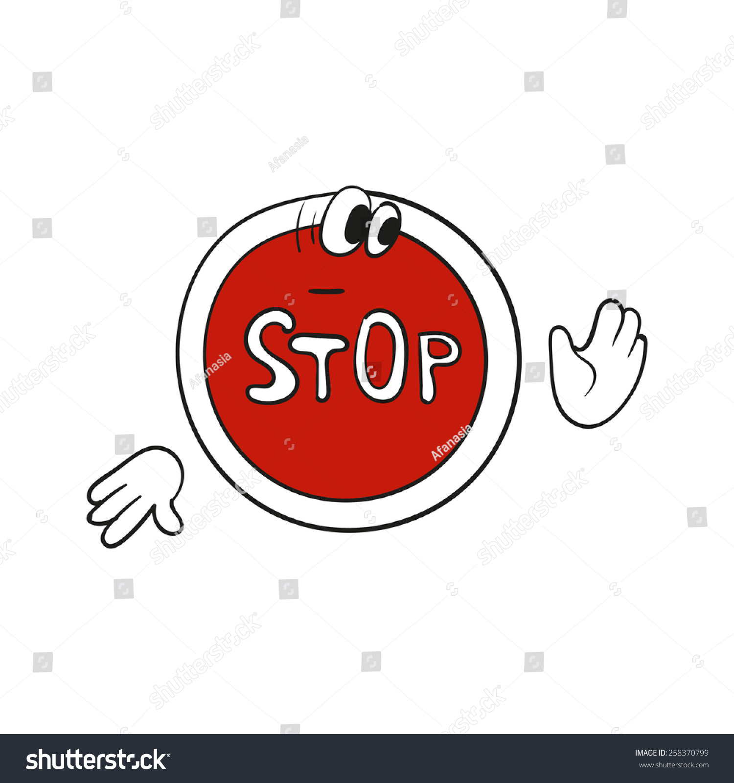 Cartoon Stop Sign Stock Vector (Royalty Free) 258370799