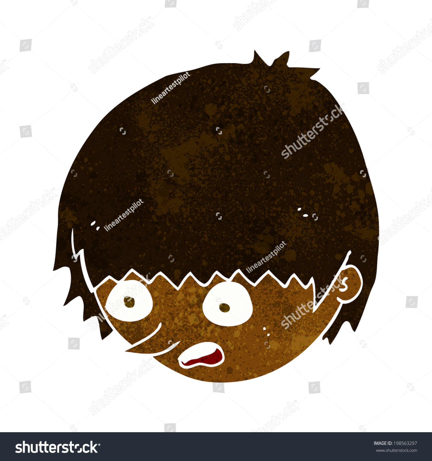 Cartoon Stressed Face Stock Vector (Royalty Free) 198563297