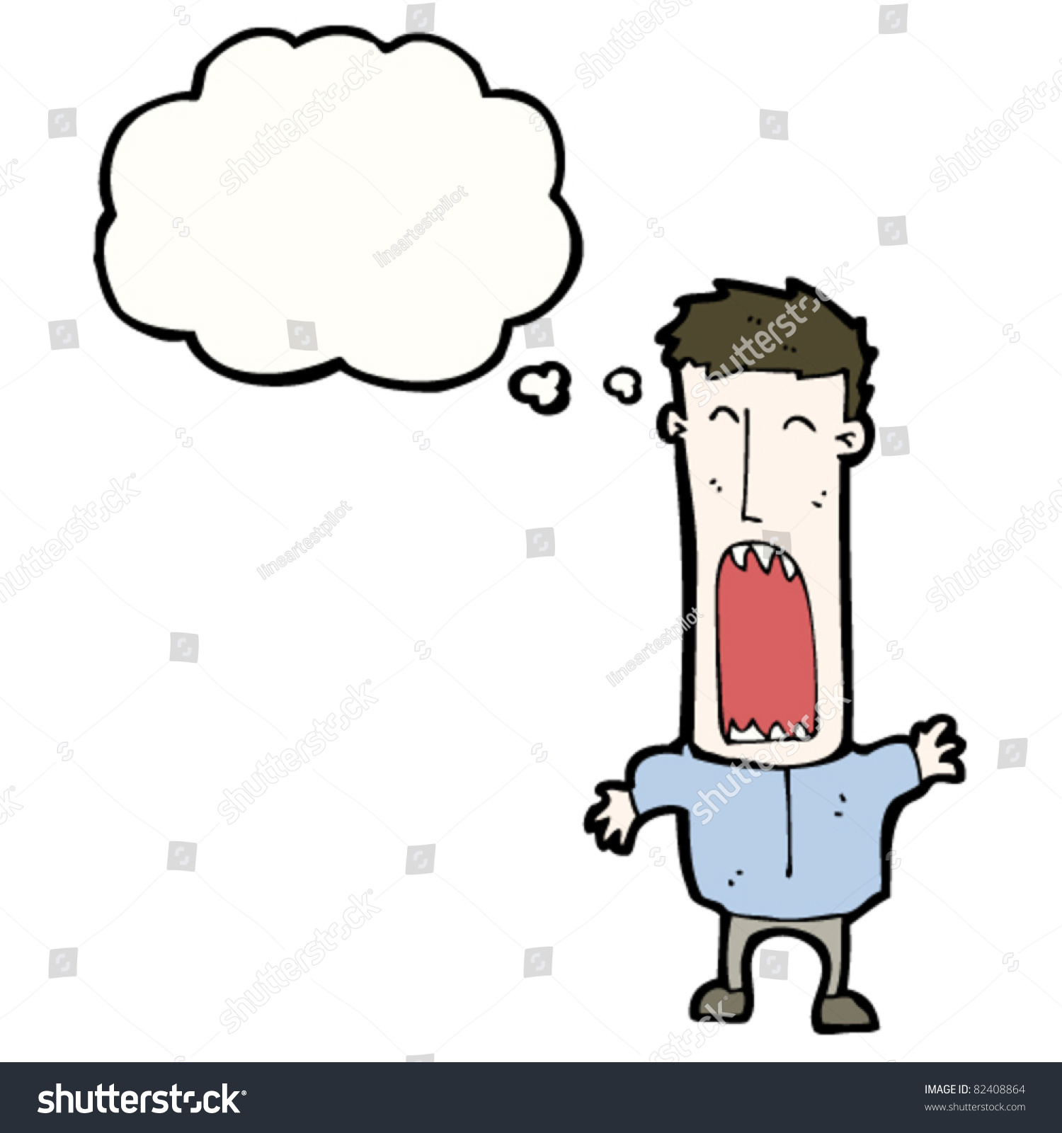 Cartoon Stressed Man Thinking Stock Vector (Royalty Free) 82408864 ...