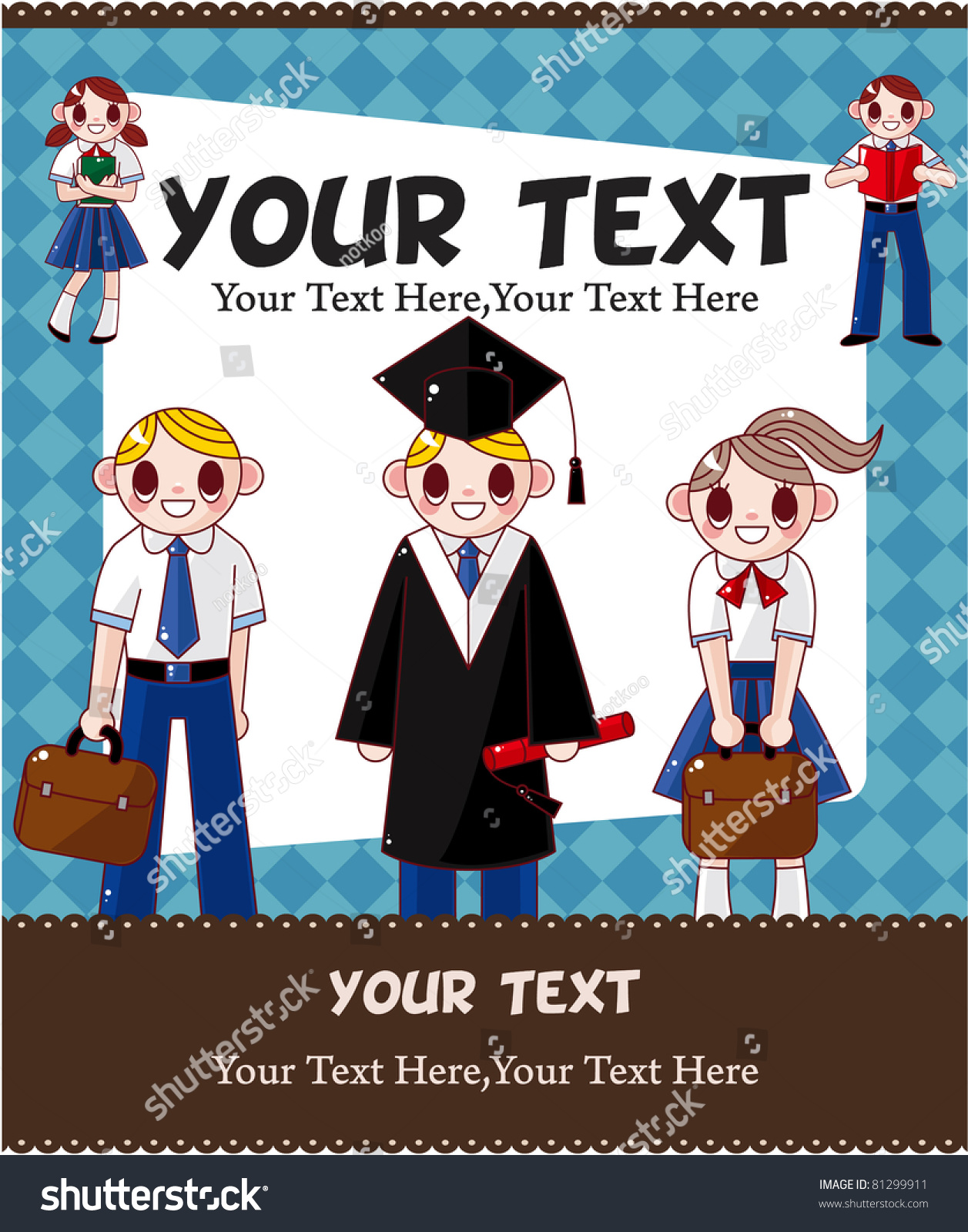 Cartoon Student Card Stock Vector (Royalty Free) 81299911 | Shutterstock