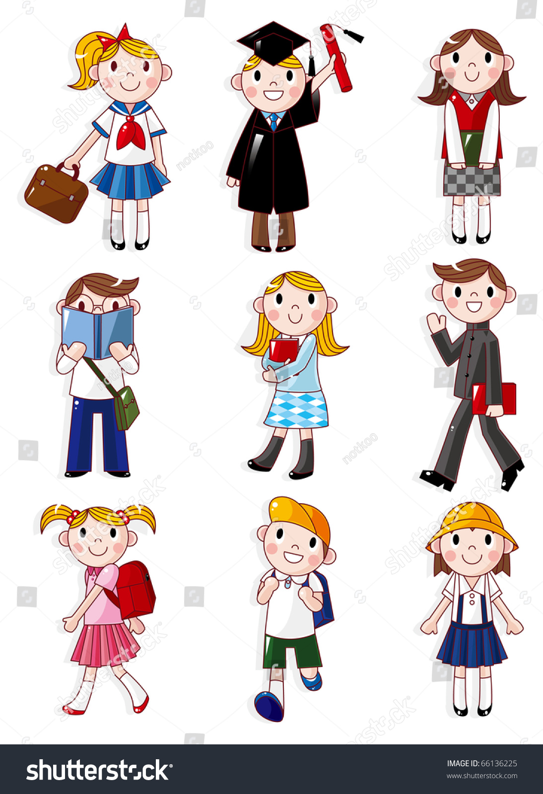 Cartoon Student Icon Stock Vector (Royalty Free) 66136225