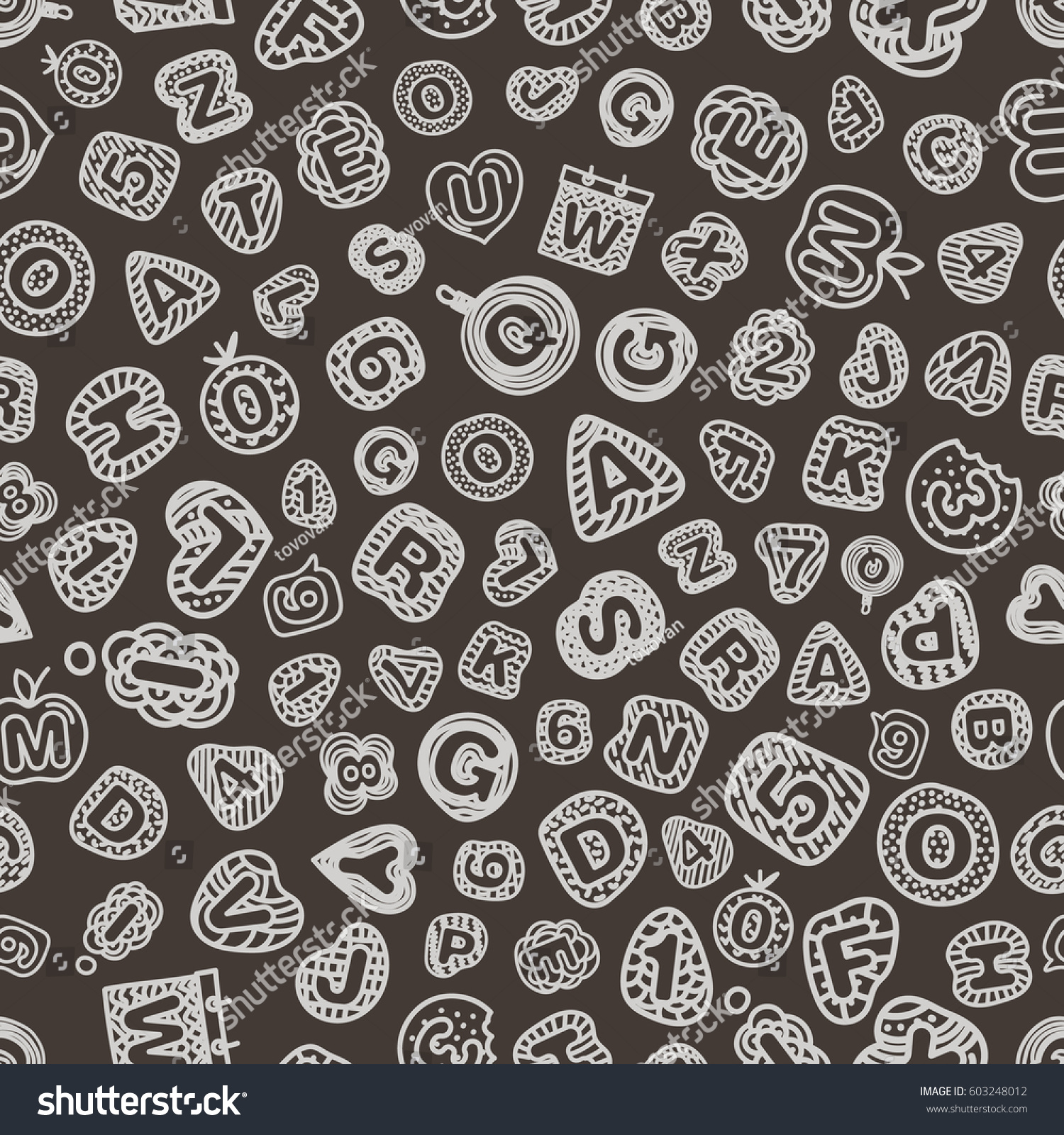 Cartoon Style Alphabet Vector Seamless Pattern Stock Vector (Royalty ...