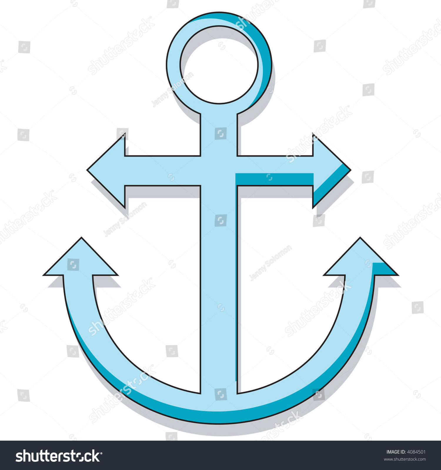 Cartoon Style Anchor Stock Vector (Royalty Free) 4084501 | Shutterstock