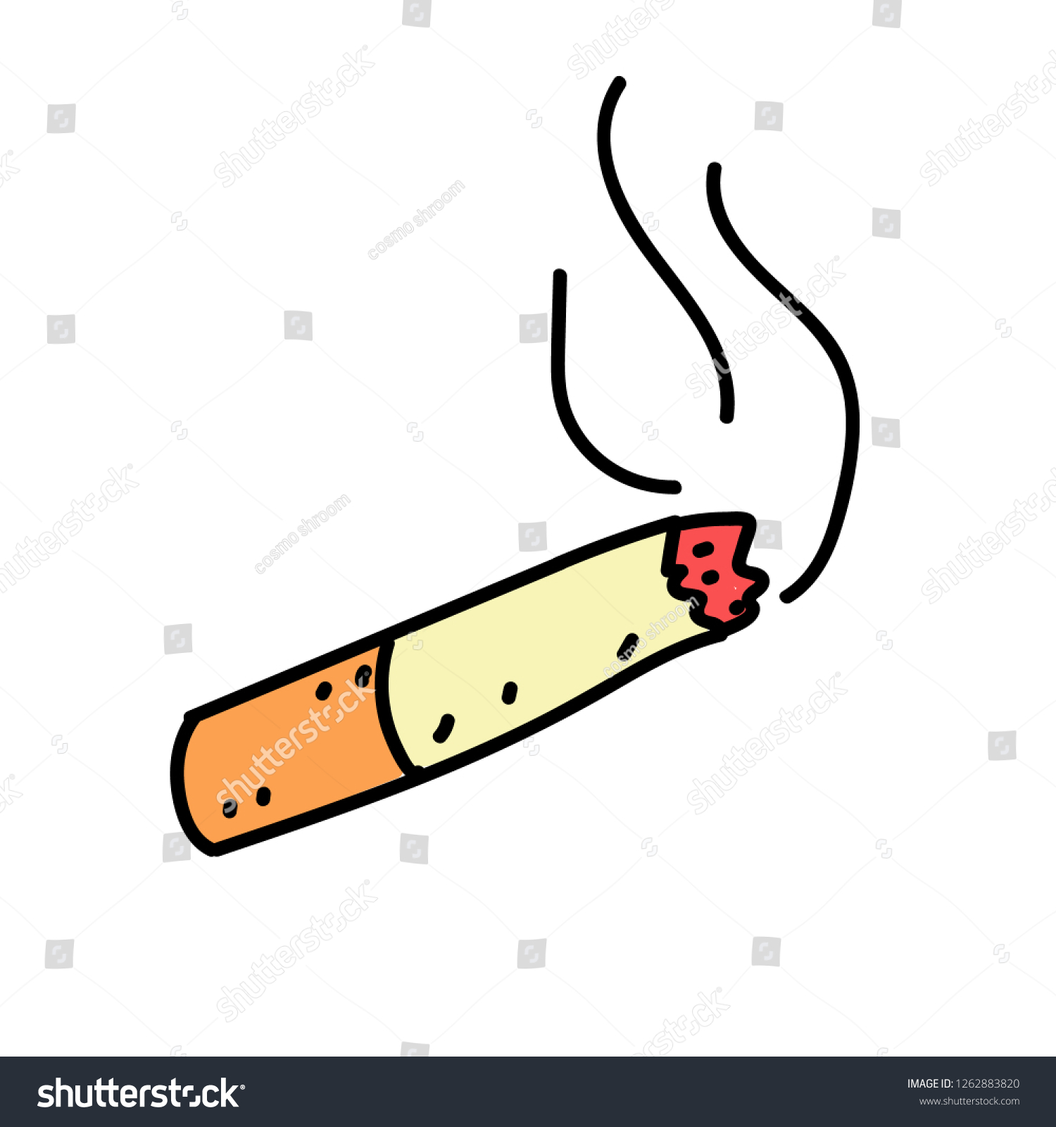 Cartoon Style Cigarette Stock Vector (Royalty Free) 1262883820 ...