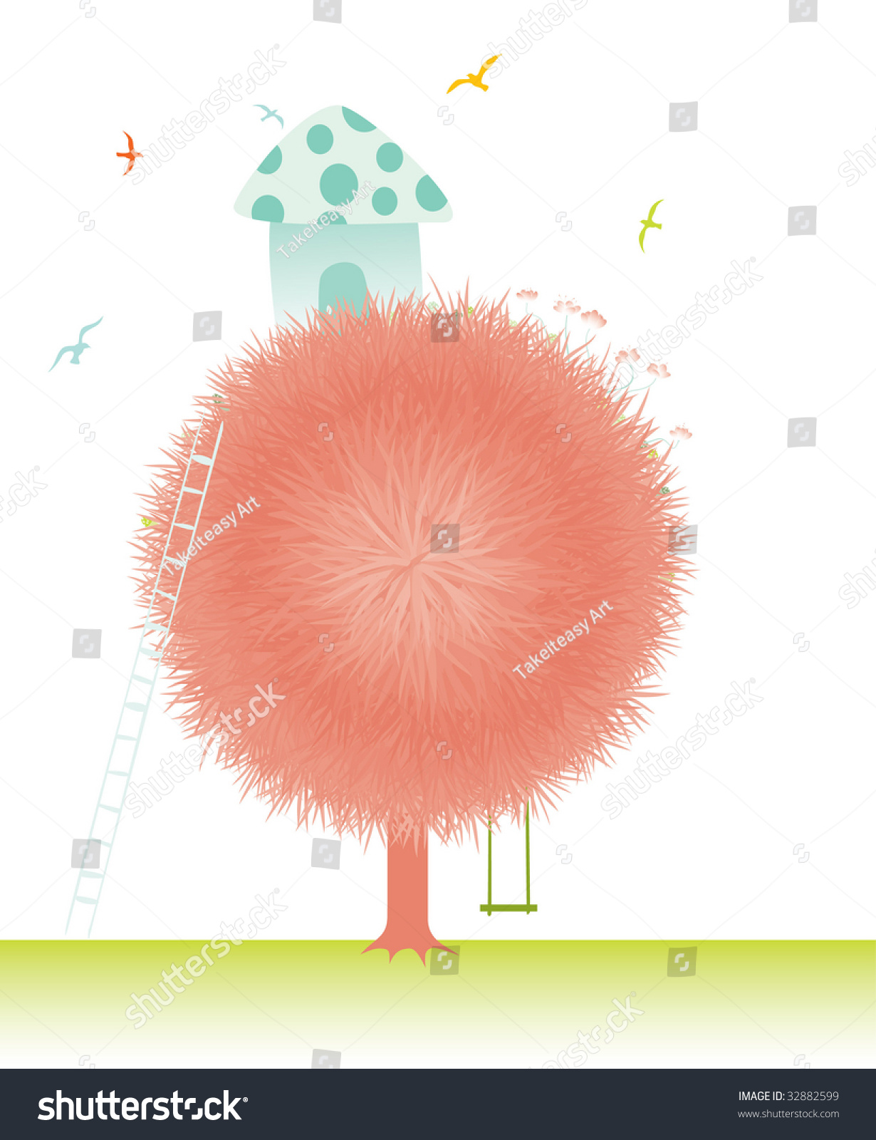 Cartoon Style Tree Stock Vector (Royalty Free) 32882599 | Shutterstock