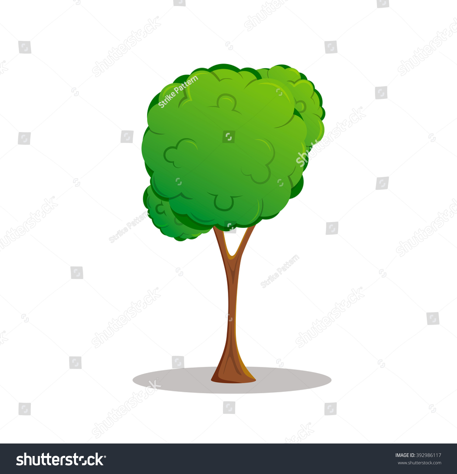 Cartoon Style Vector Tree Drawing Isolated Stock Vector (Royalty Free ...