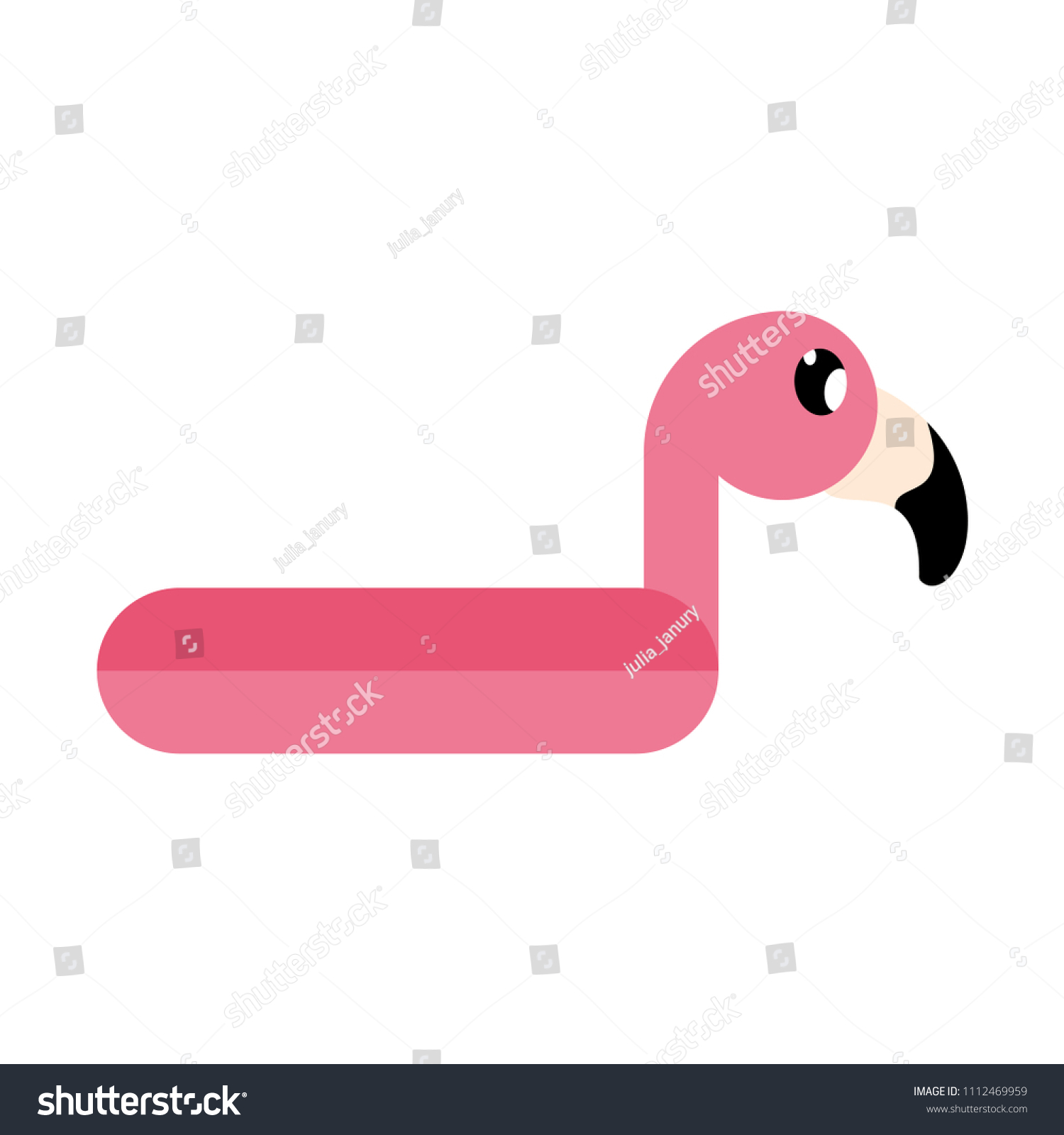 Cartoon Summer Flamingo Float Stock Vector (Royalty Free) 1112469959 ...