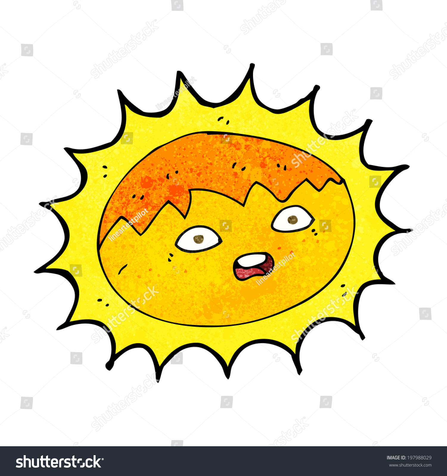 Cartoon Sun Stock Vector (Royalty Free) 197988029