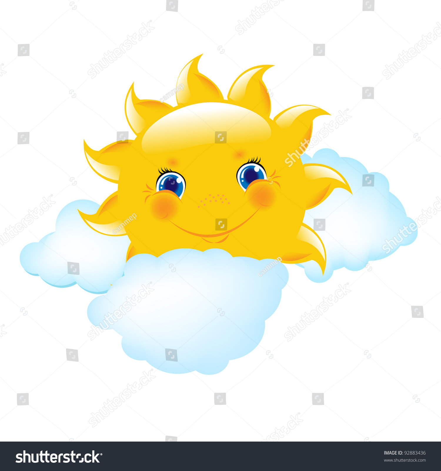 Cartoon Sun Cloud Vector Illustration Stock Vector (Royalty Free ...