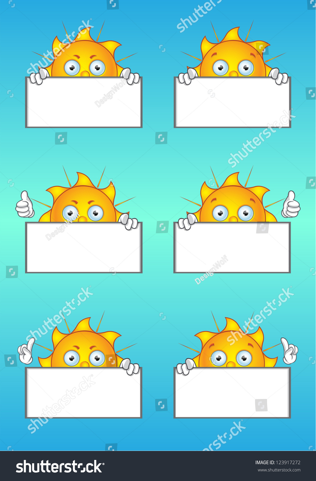 Cartoon Sun Character Set 2 Stock Vector (Royalty Free) 123917272 ...