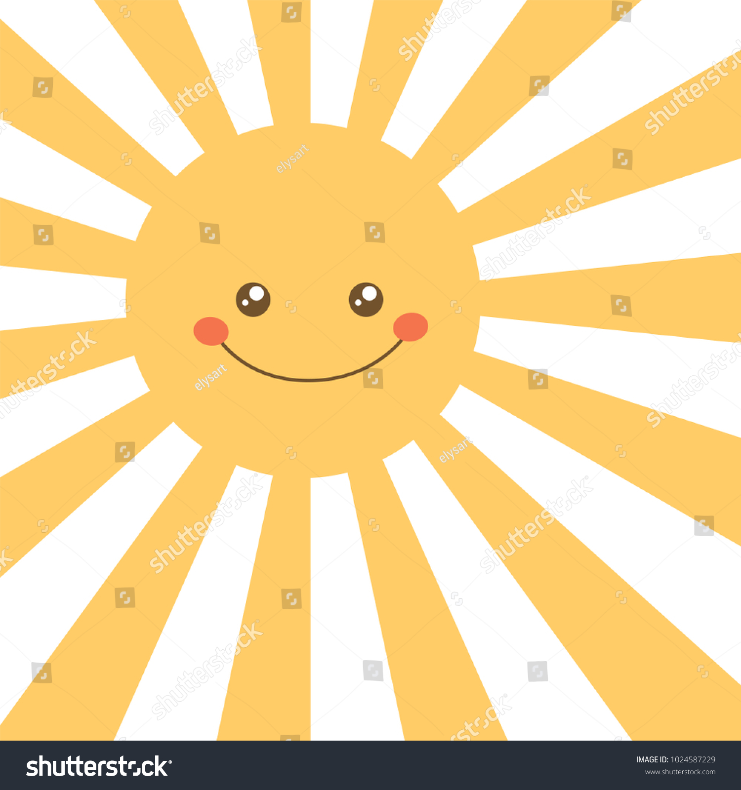 Cartoon Sun Face Vector Illustration Stock Vector (Royalty Free) 1024587229
