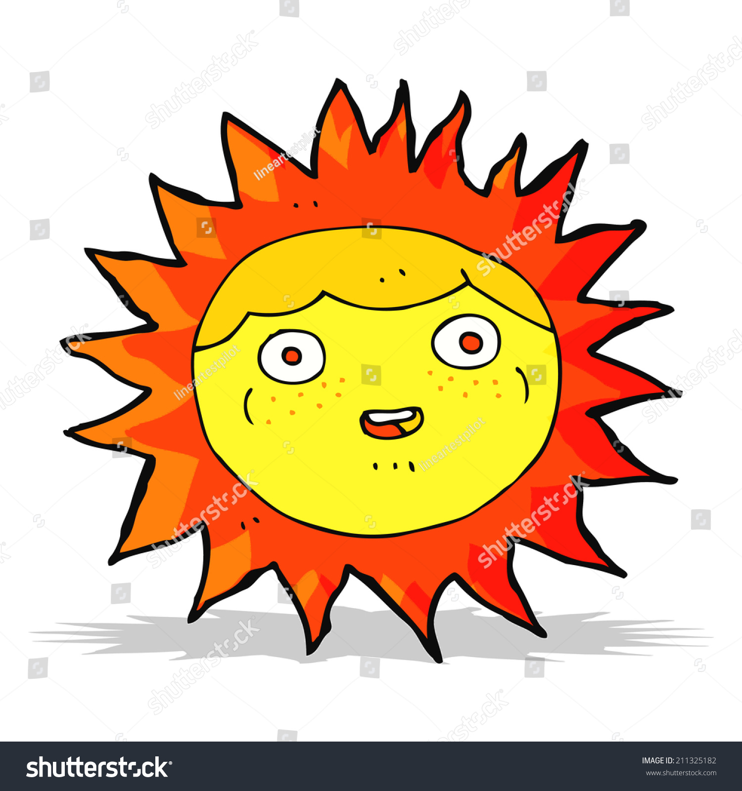 Cartoon Sun Shining Stock Vector (Royalty Free) 211325182