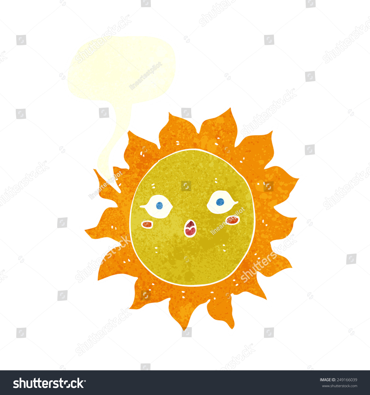 Cartoon Sun Speech Bubble Stock Vector (Royalty Free) 249166039