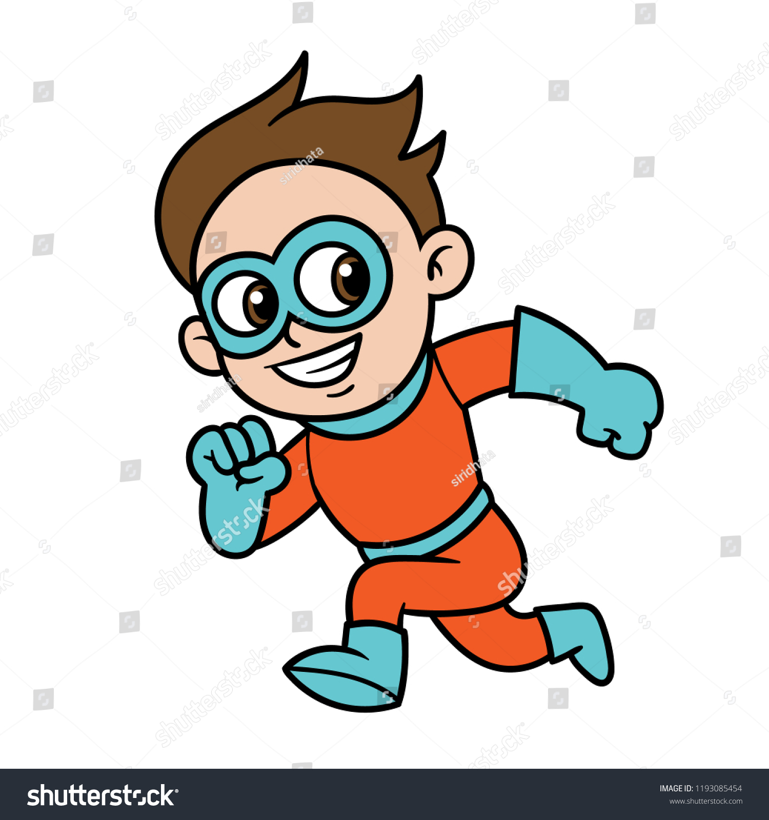 Cartoon Superhero Boy Stock Vector (Royalty Free) 1193085454 | Shutterstock
