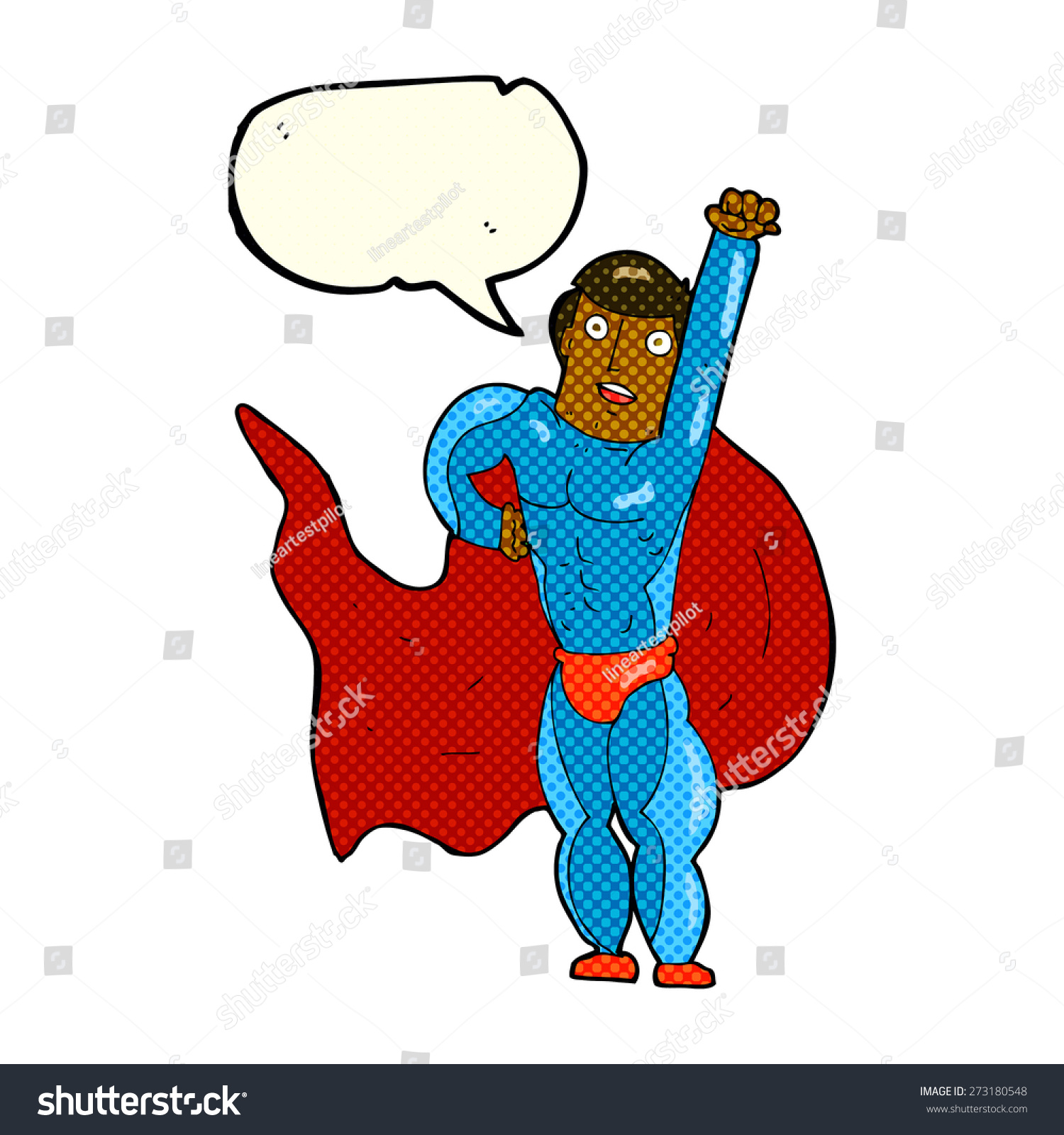 Cartoon Superhero Speech Bubble Stock Vector (Royalty Free) 273180548 ...