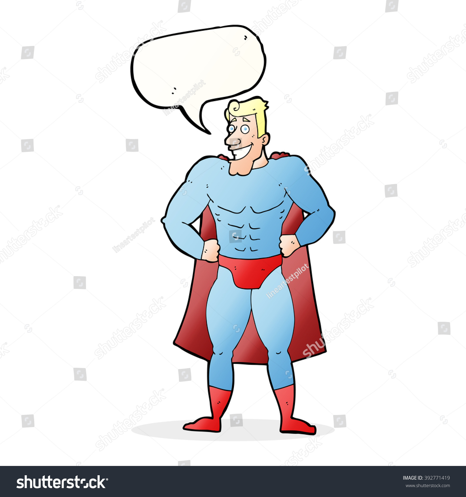 Cartoon Superhero Speech Bubble Stock Vector (Royalty Free) 392771419