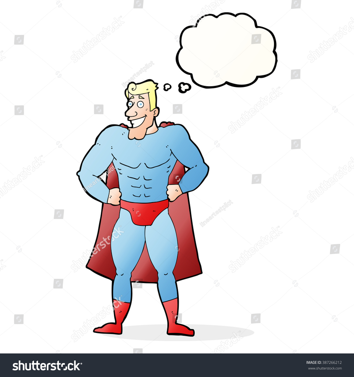 Cartoon Superhero Thought Bubble Stock Vector (Royalty Free) 387266212 ...