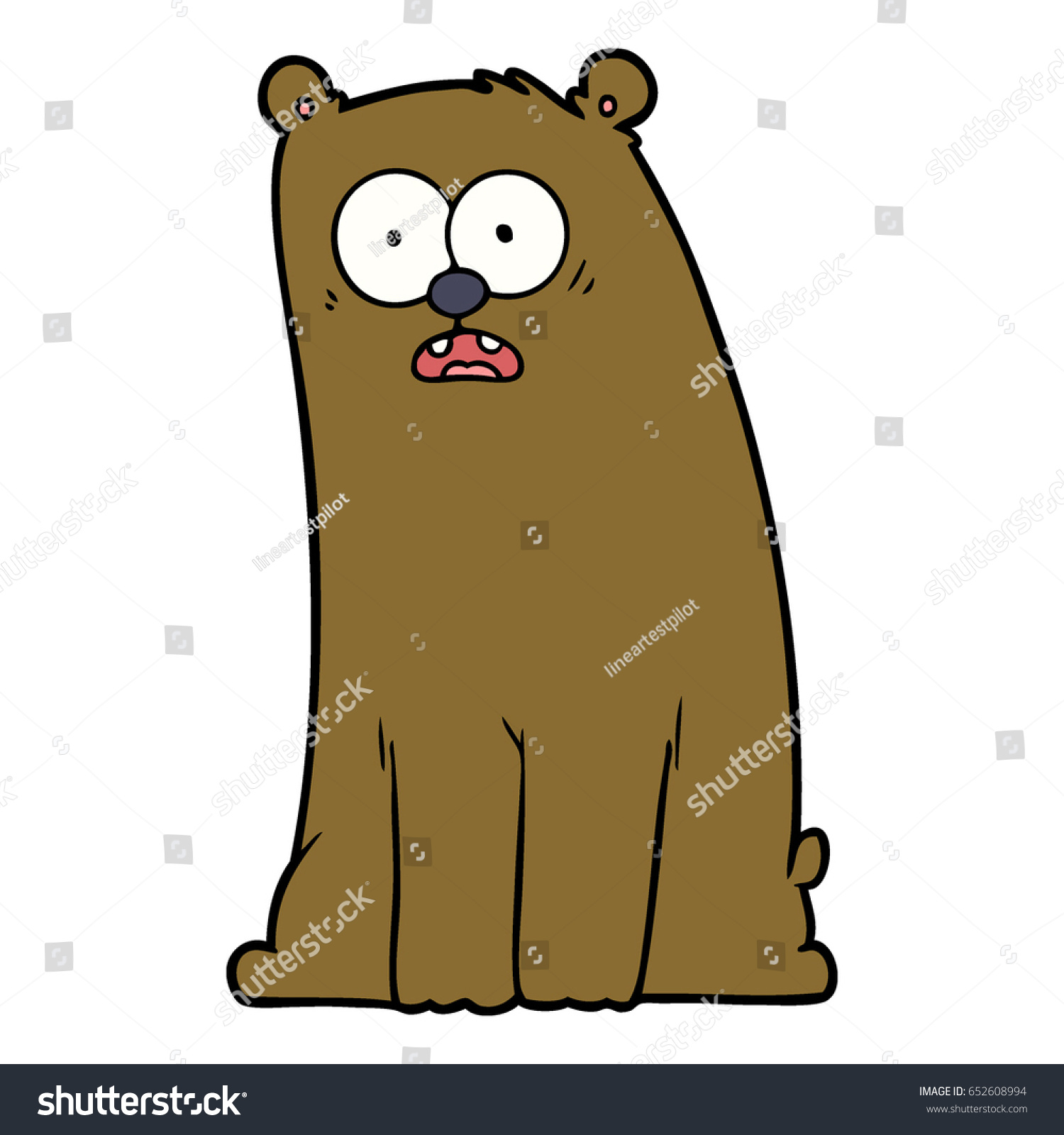 Cartoon Surprised Bear Stock Vector (Royalty Free) 652608994