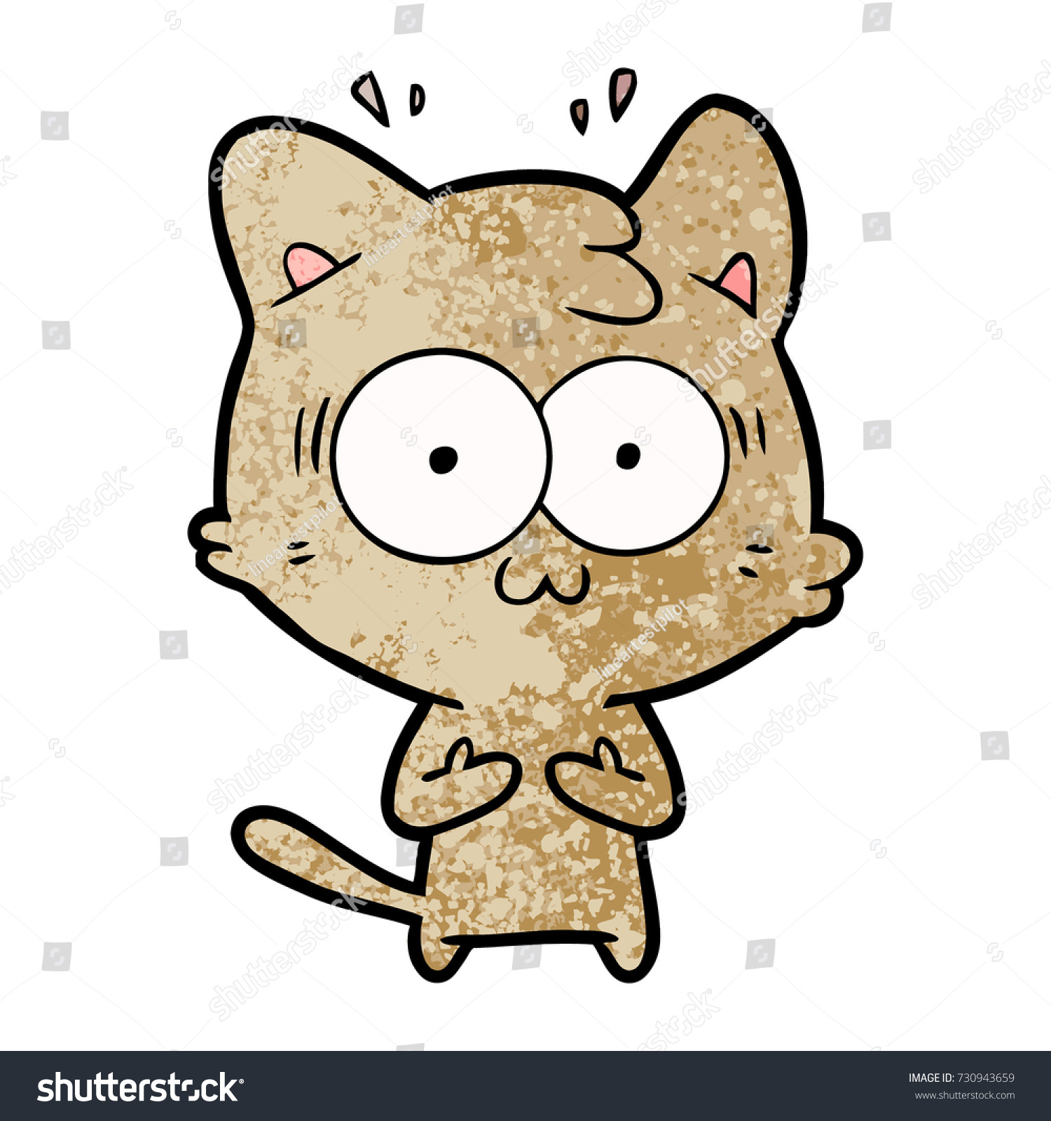 Cartoon Surprised Cat Stock Vector (Royalty Free) 730943659 | Shutterstock