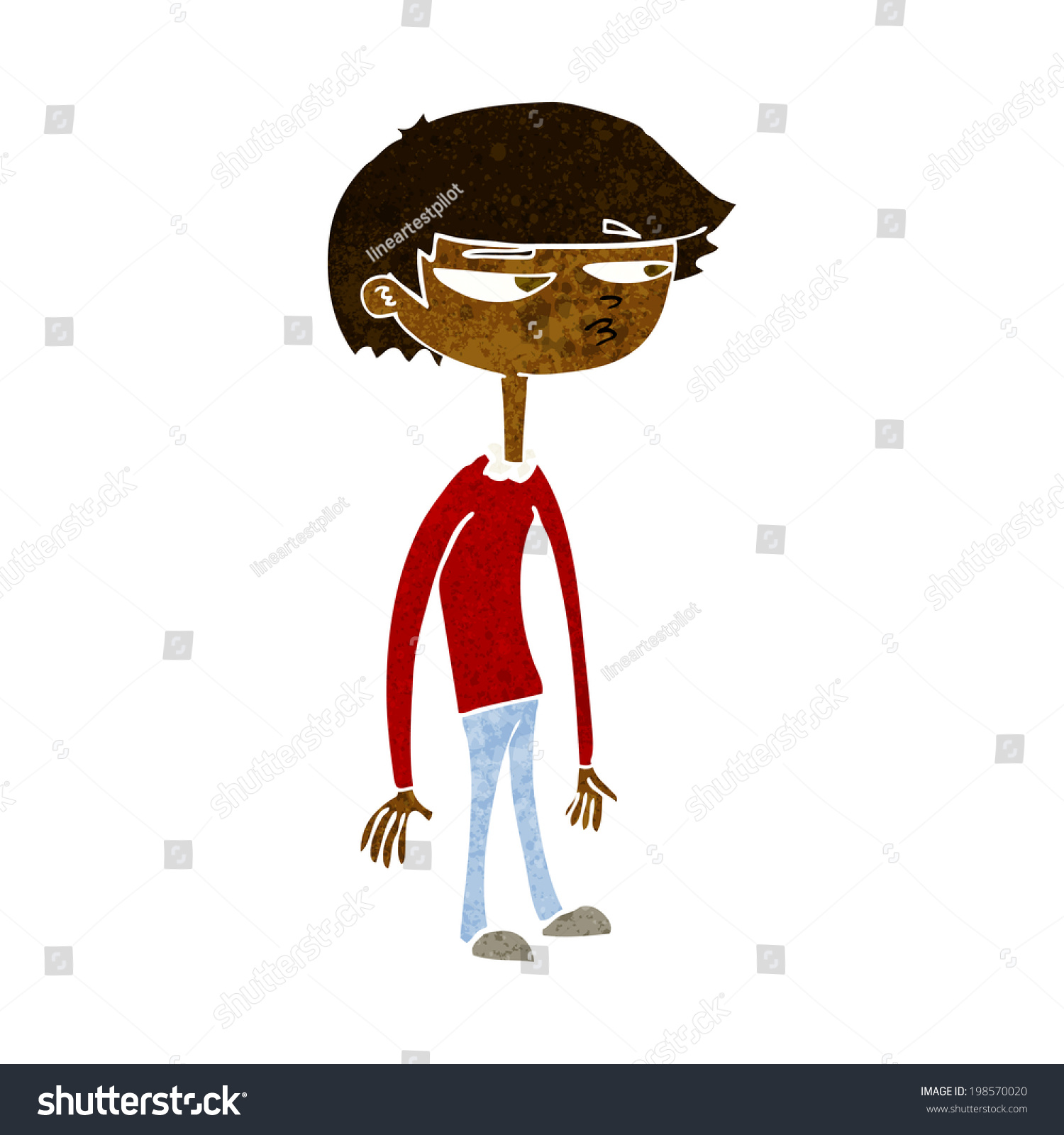 Cartoon Suspicious Boy Stock Vector (Royalty Free) 198570020