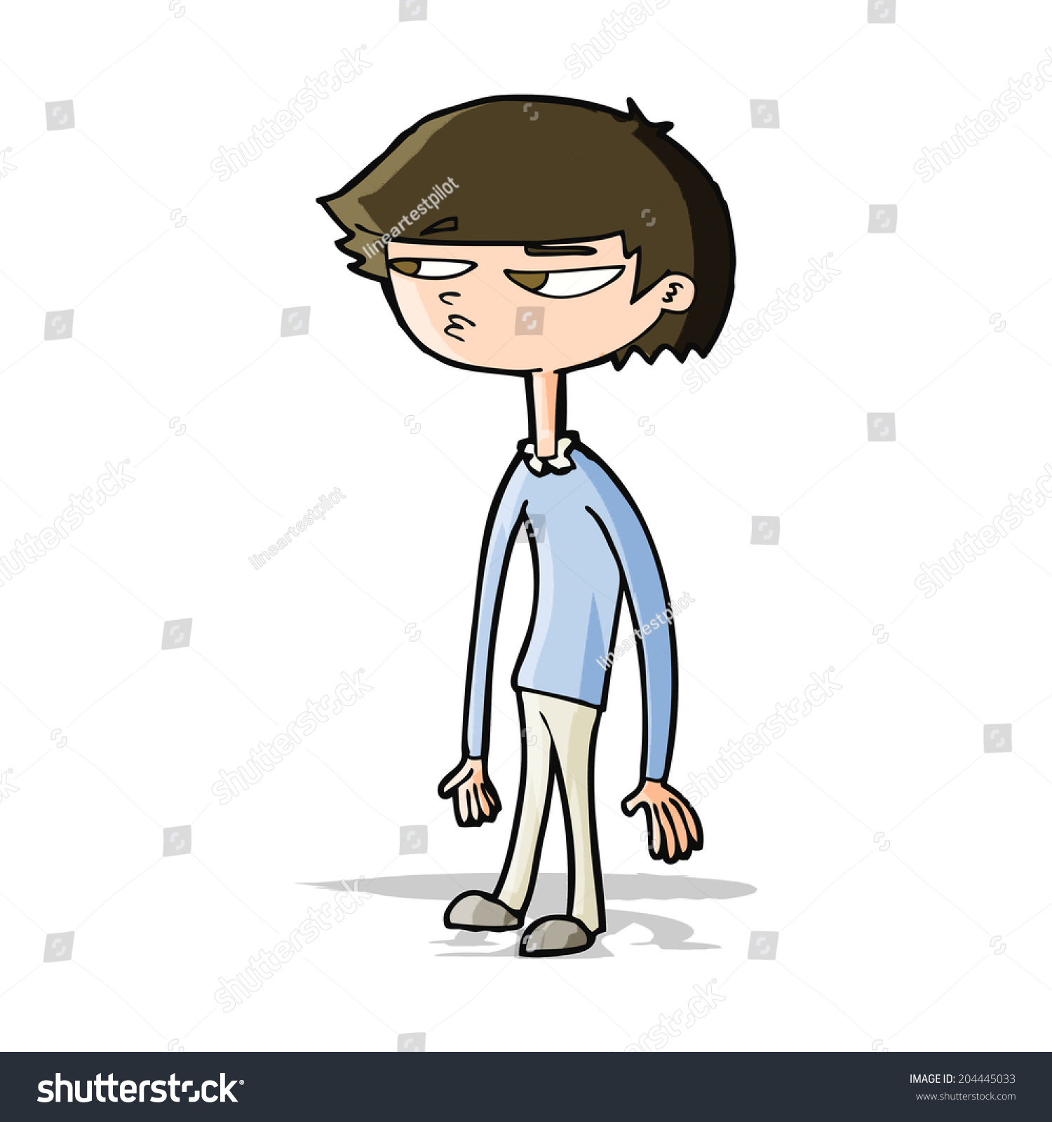 Cartoon Suspicious Boy Stock Vector (Royalty Free) 204445033