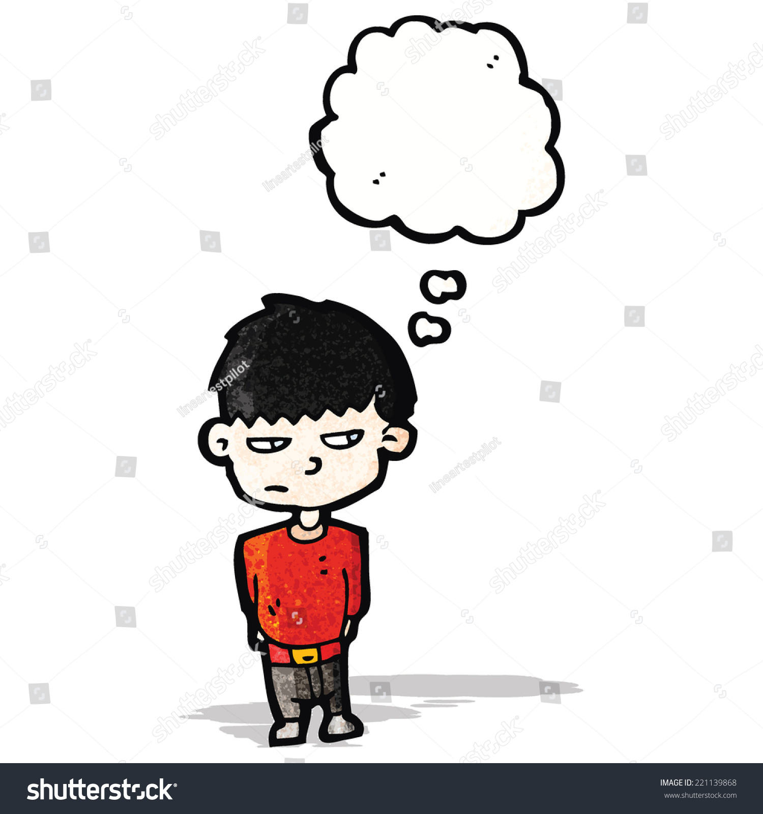 Cartoon Suspicious Boy Stock Vector (Royalty Free) 221139868