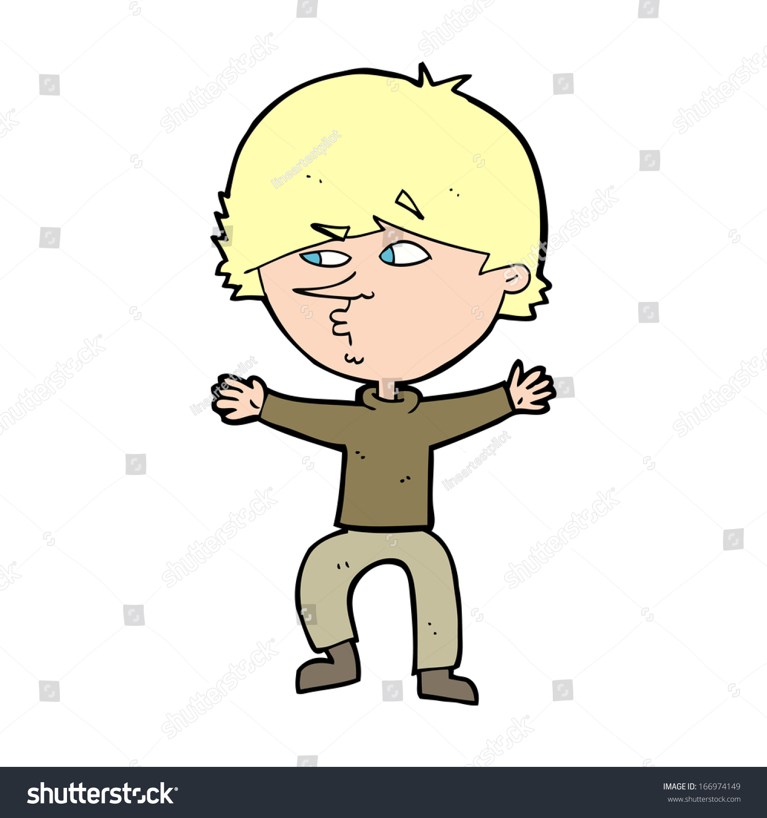 Cartoon Suspicious Man Stock Vector (Royalty Free) 166974149