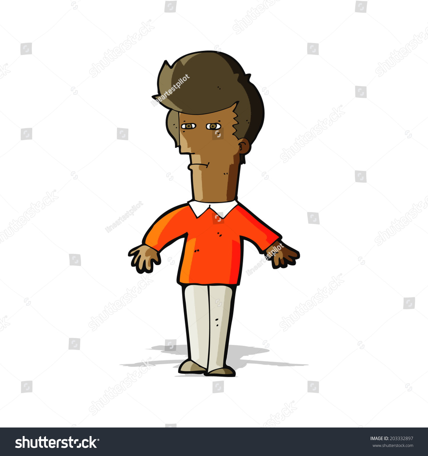 Cartoon Suspicious Man: เวกเตอร์สต็อก (ปลอดค่าลิขสิทธิ์) 203332897 ...