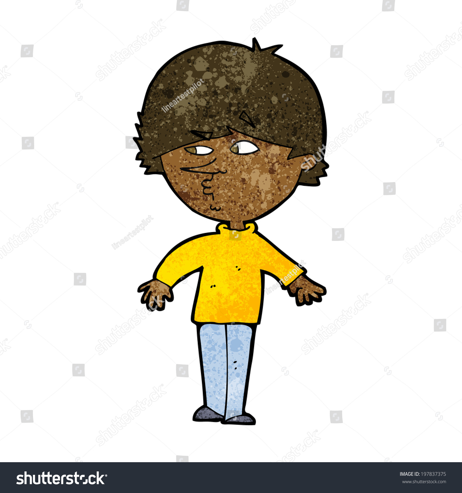 Cartoon Suspicious Man Looking Over Shoulder Stock Vector (Royalty Free ...
