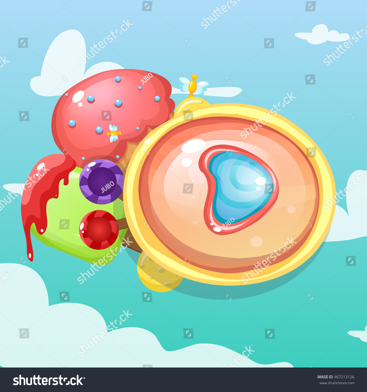 Cartoon Sweet Play Button Vector Gui Stock Vector (Royalty Free ...
