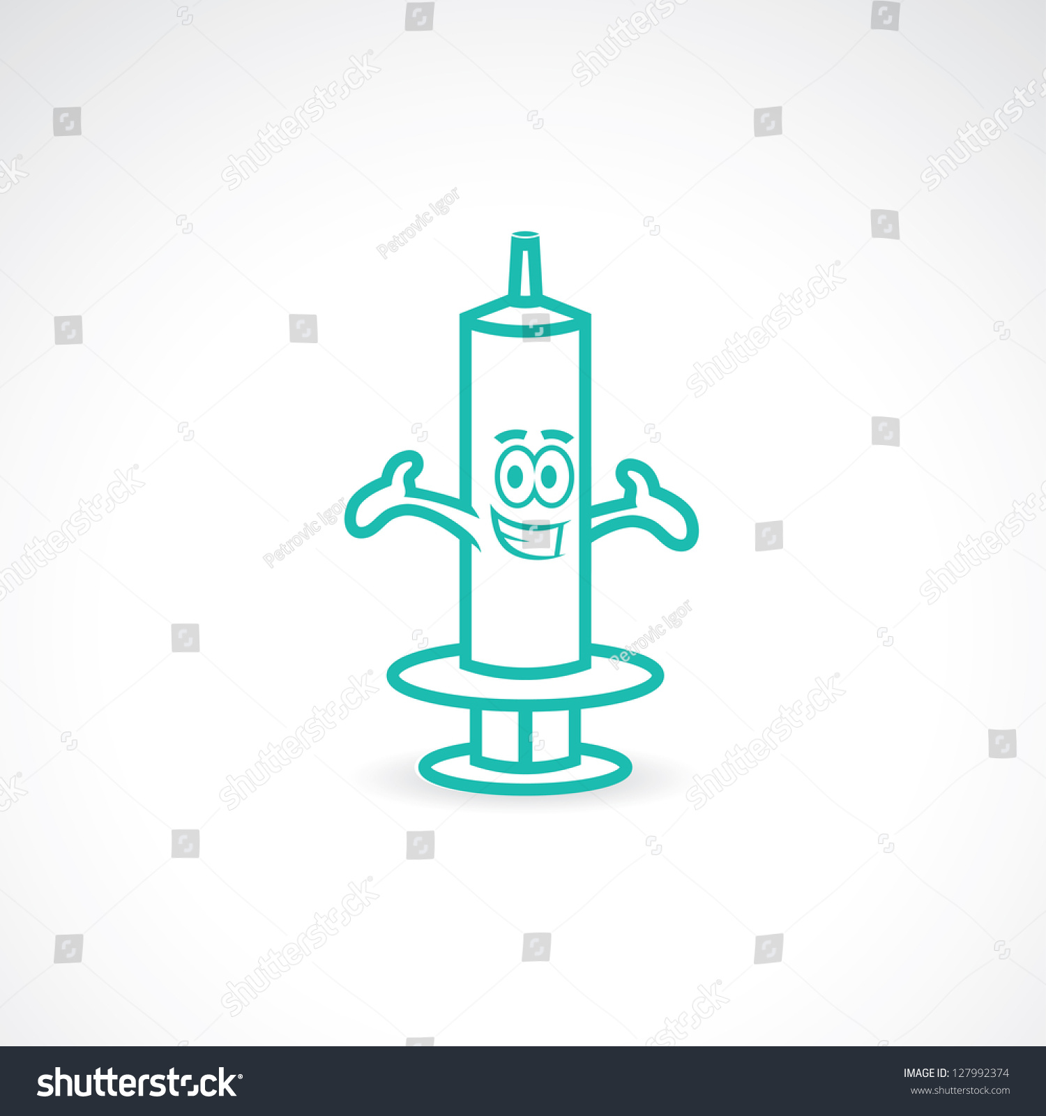 Cartoon Syringe Vector Illustration Stock Vector (Royalty Free) 127992374