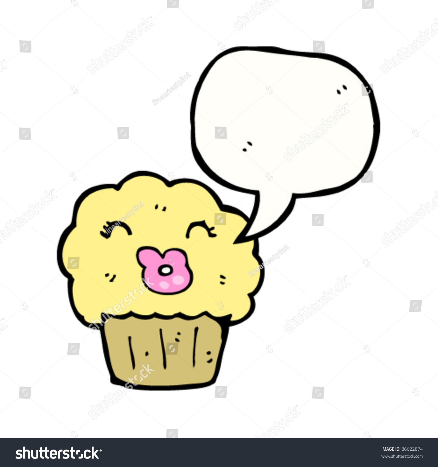 Cartoon Talking Muffin Stock Vector (Royalty Free) 86622874