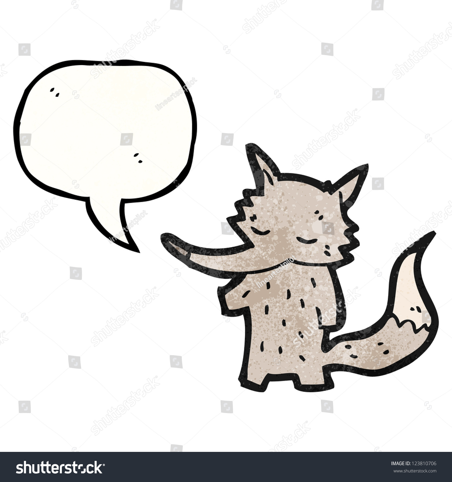 Cartoon Talking Wolf Cub Stock Vector (Royalty Free) 123810706