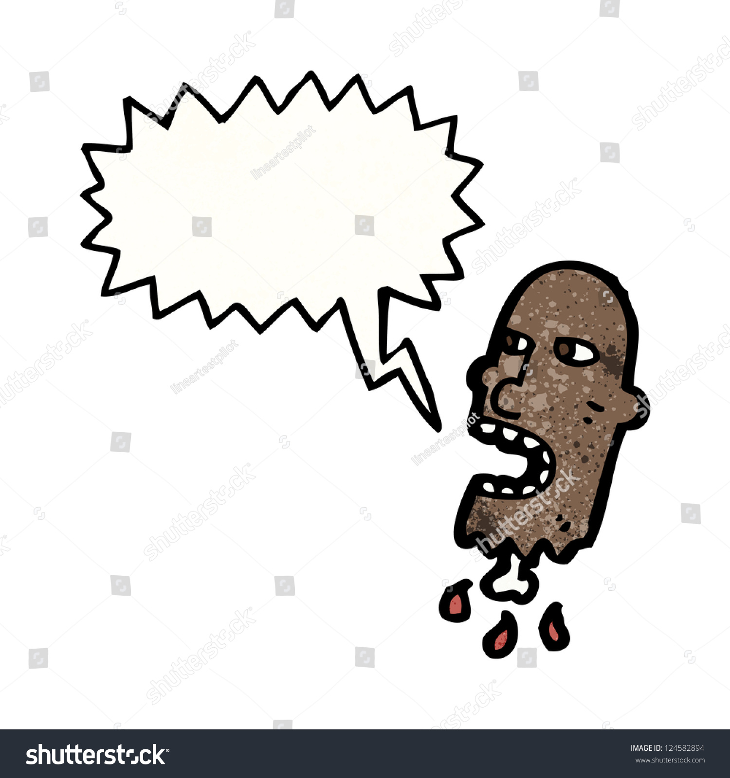 Cartoon Talking Zombie Head Stock Vector (Royalty Free) 124582894