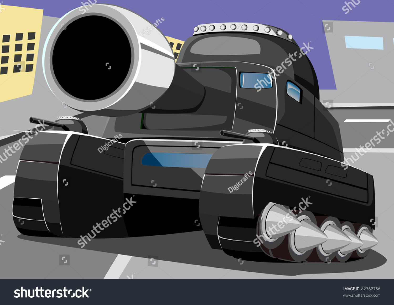Cartoon Tank Five Stock Vector (Royalty Free) 82762756 | Shutterstock