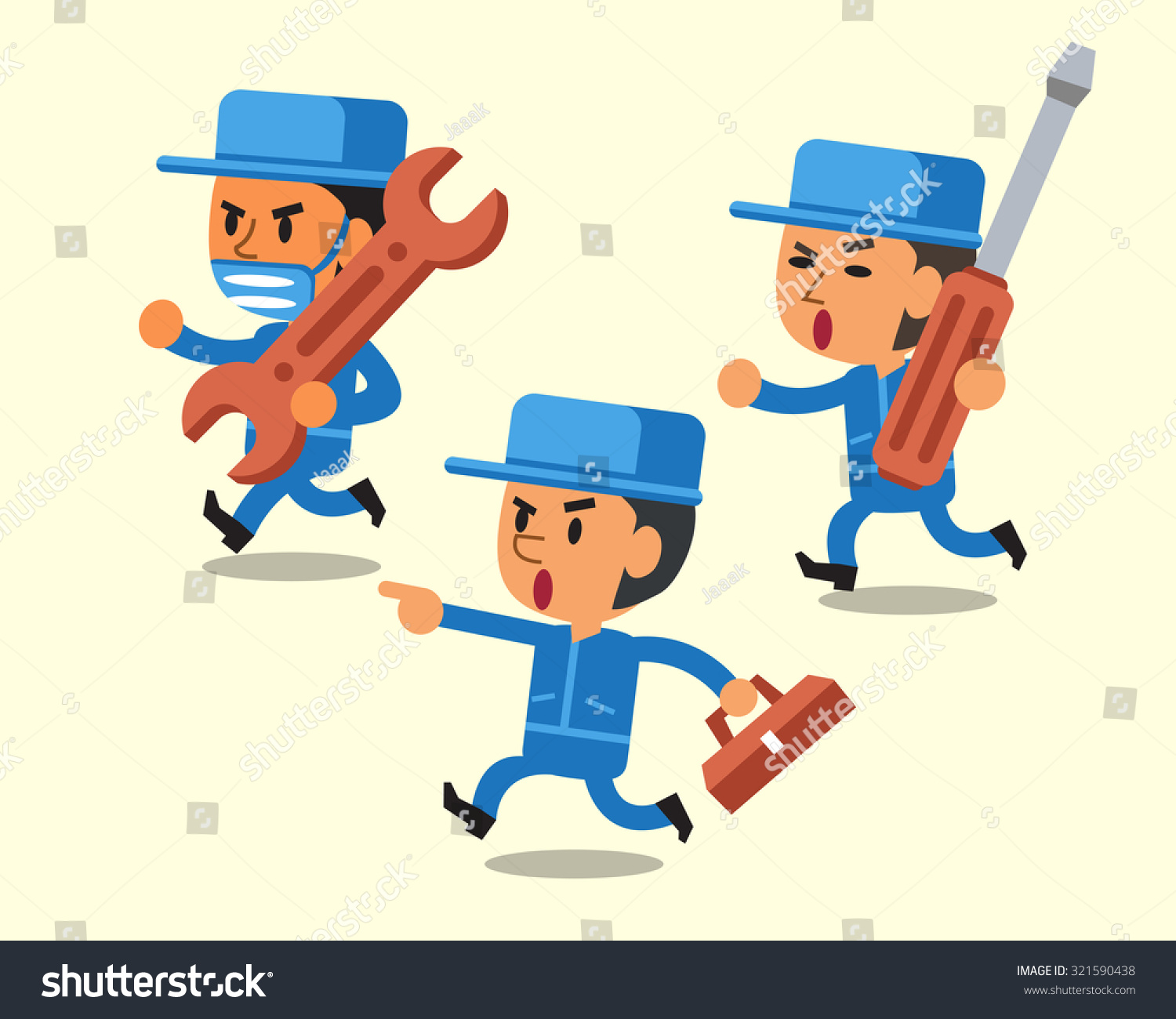 Cartoon Technician Team Stock Vector (Royalty Free) 321590438
