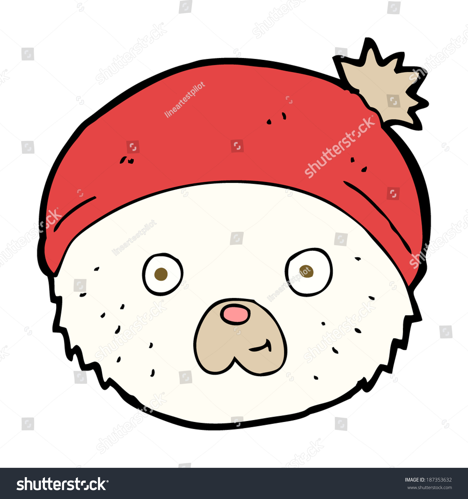 Cartoon Teddy Bear Face Stock Vector (Royalty Free) 187353632 ...