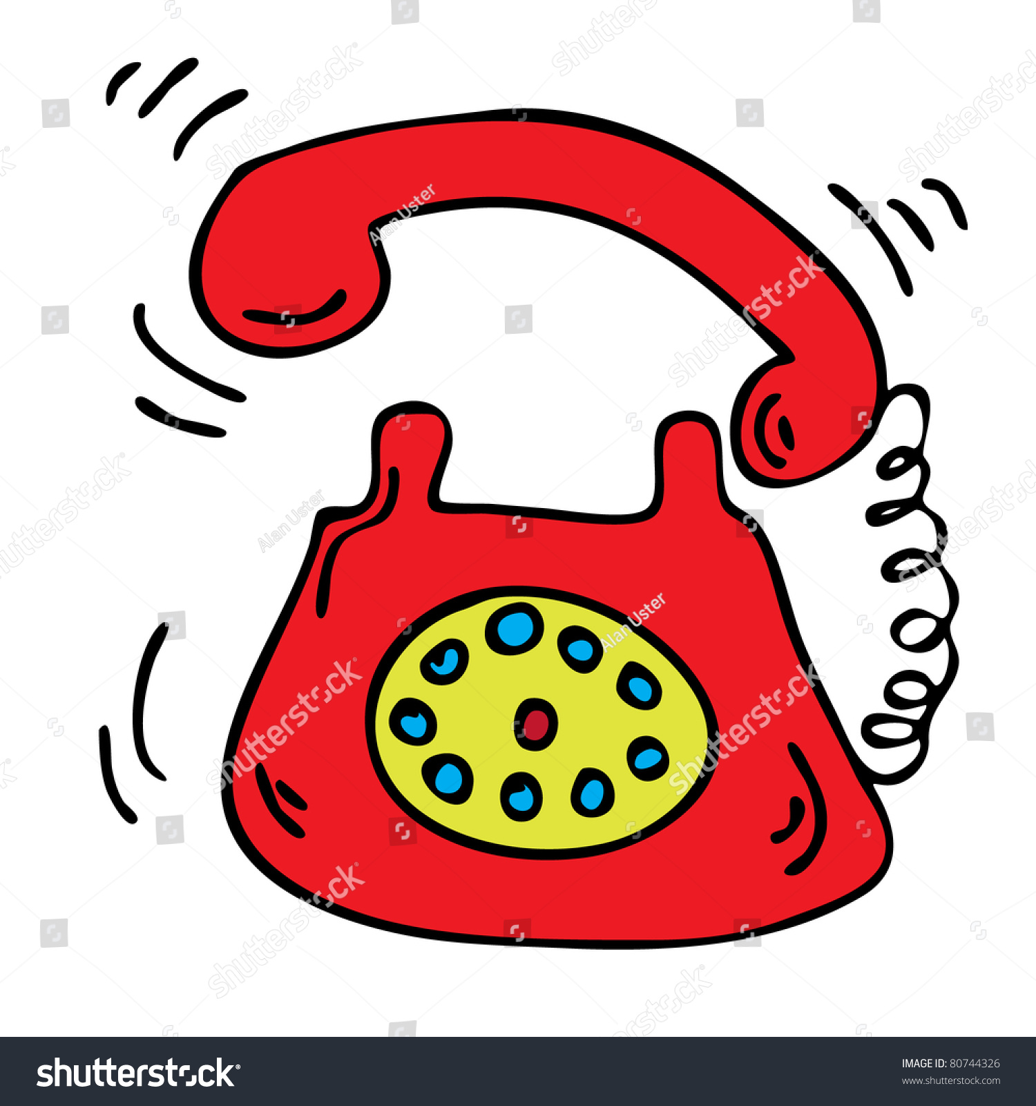 Cartoon Telephone Stock Vector 80744326 - Shutterstock