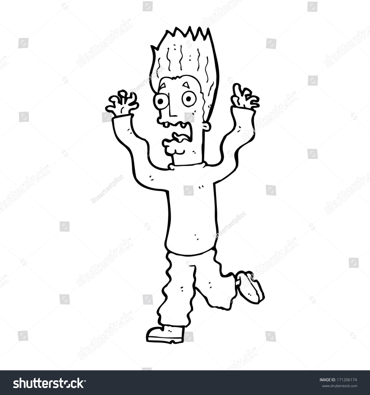 Cartoon Terrified Man Stock Vector (Royalty Free) 171206174 | Shutterstock