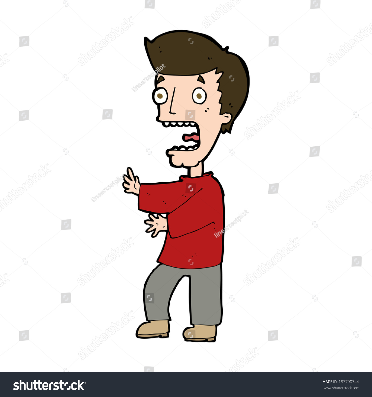 Cartoon Terrified Man Stock Vector (Royalty Free) 187790744 | Shutterstock