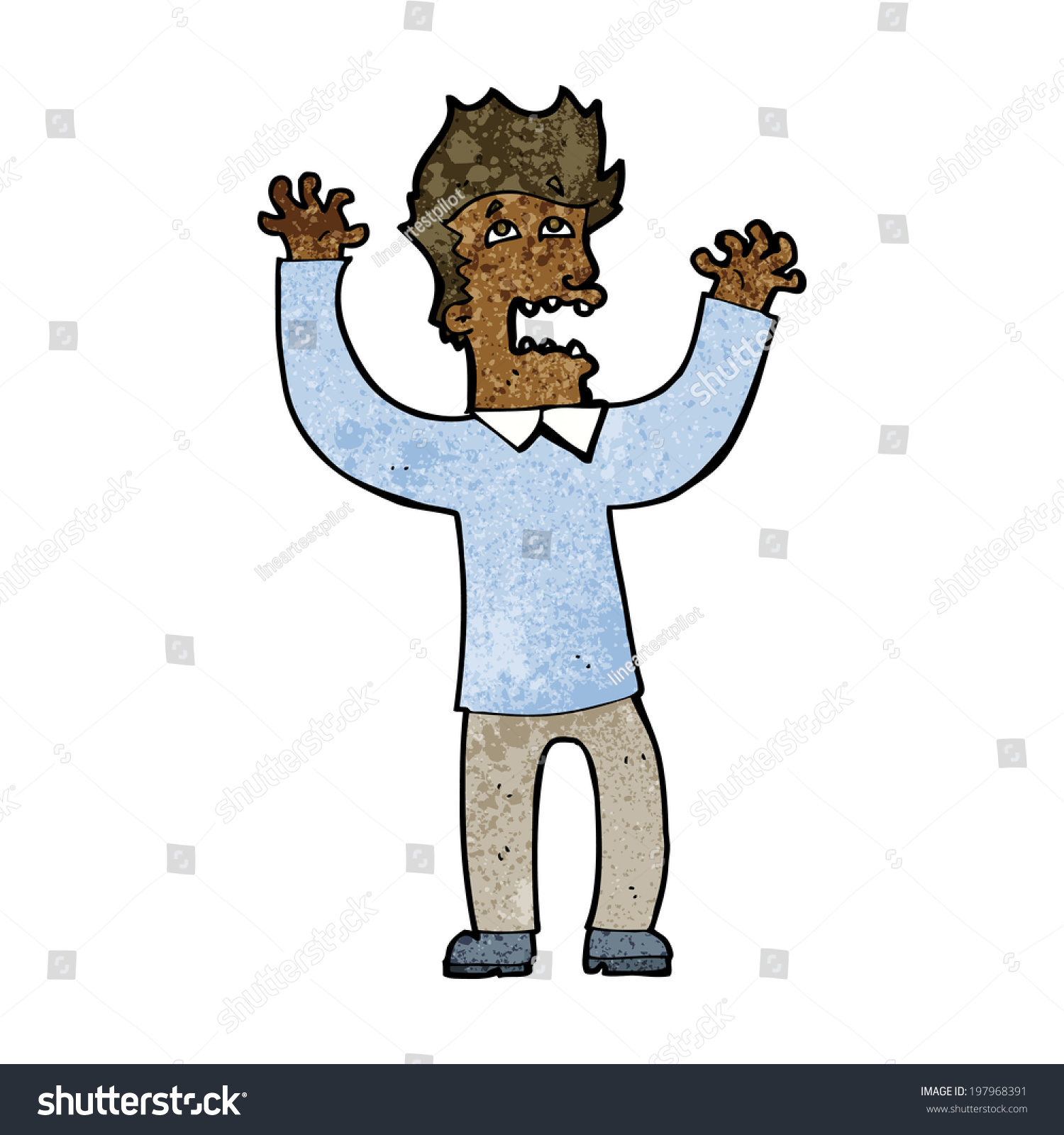 Cartoon Terrified Man Stock Vector (Royalty Free) 197968391 | Shutterstock