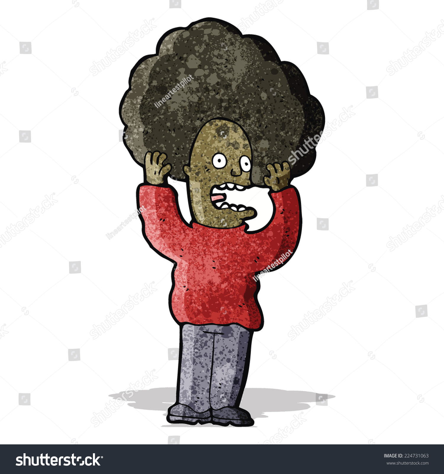 Cartoon Terrified Man Stock Vector (Royalty Free) 224731063 | Shutterstock
