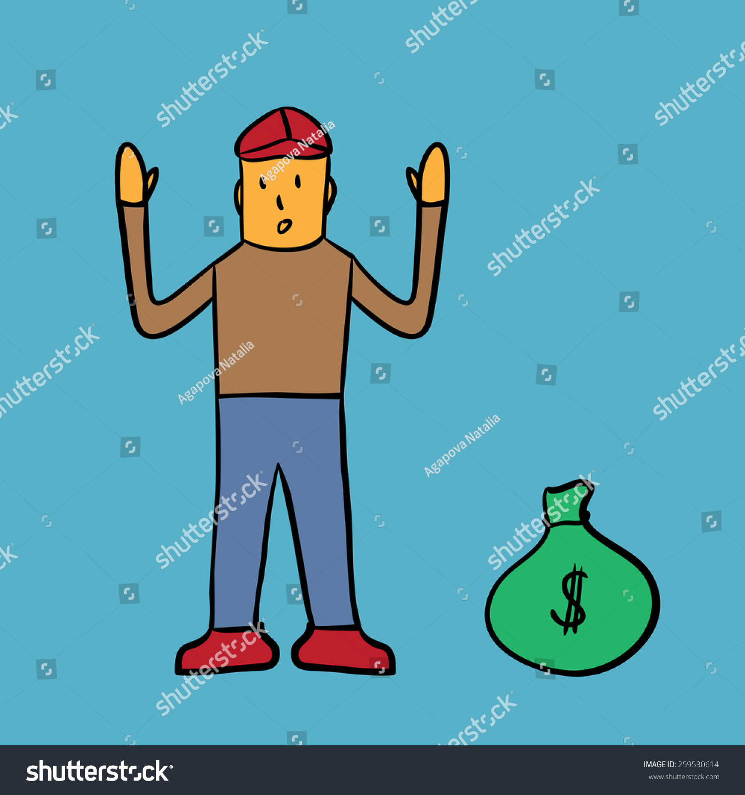 Cartoon Thief Hands Vector Drawing Stock Vector (Royalty Free ...