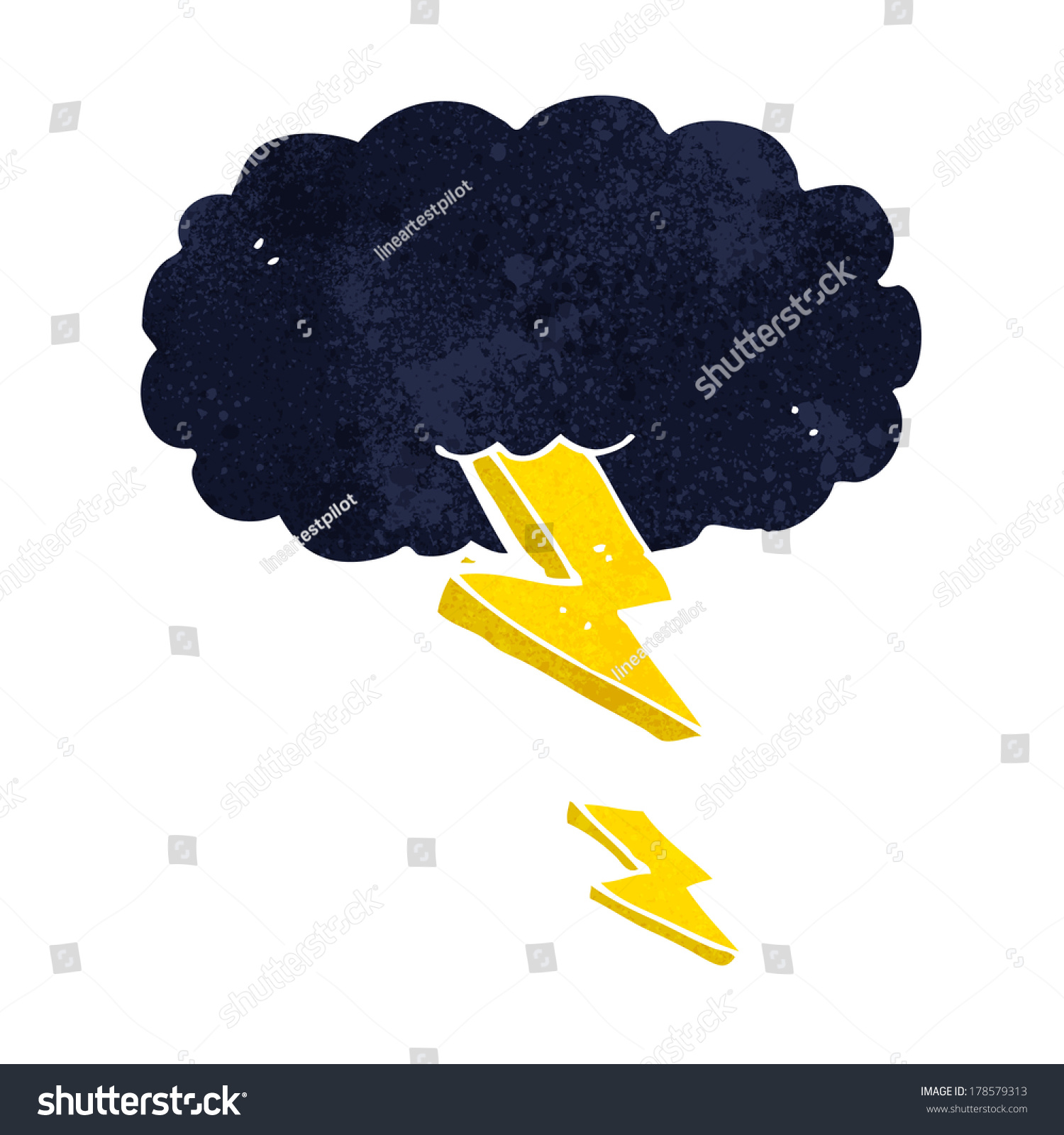 Cartoon Thundercloud Stock Vector (Royalty Free) 178579313 | Shutterstock